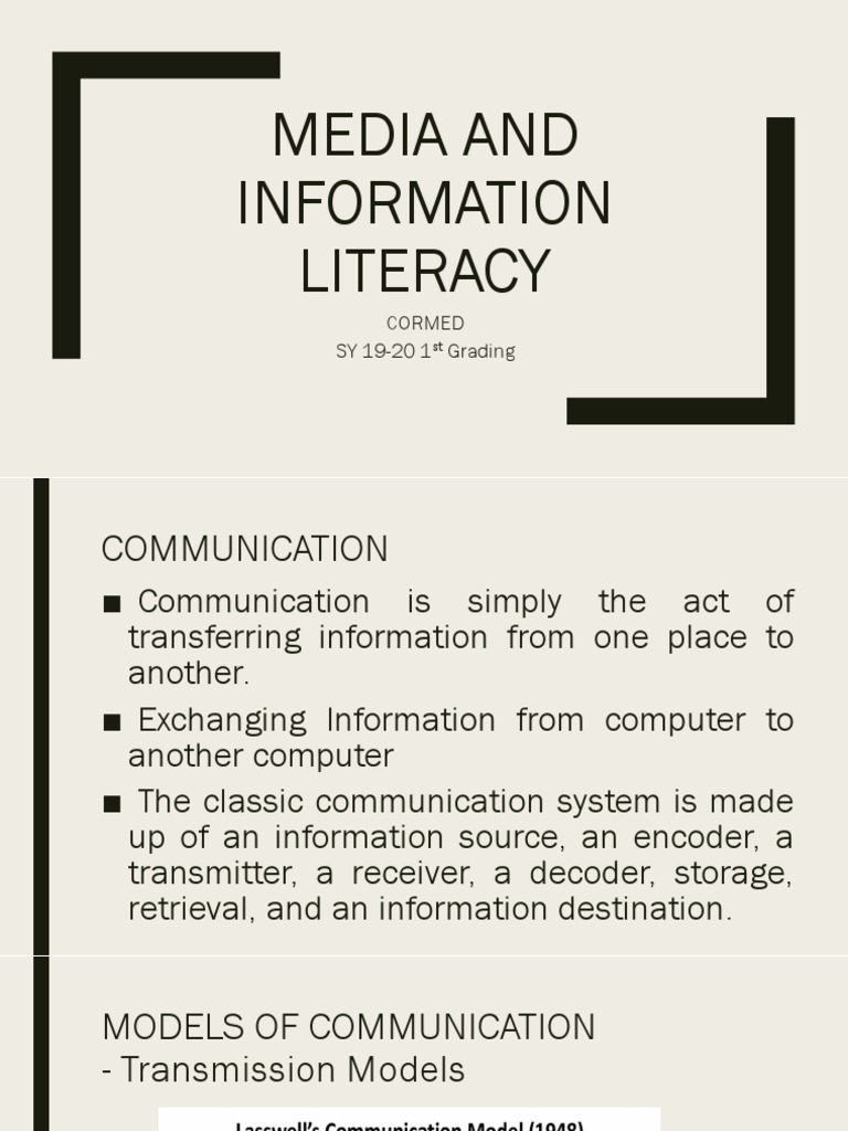 Media and Information Literacy | PDF | Information Literacy | Mass Media