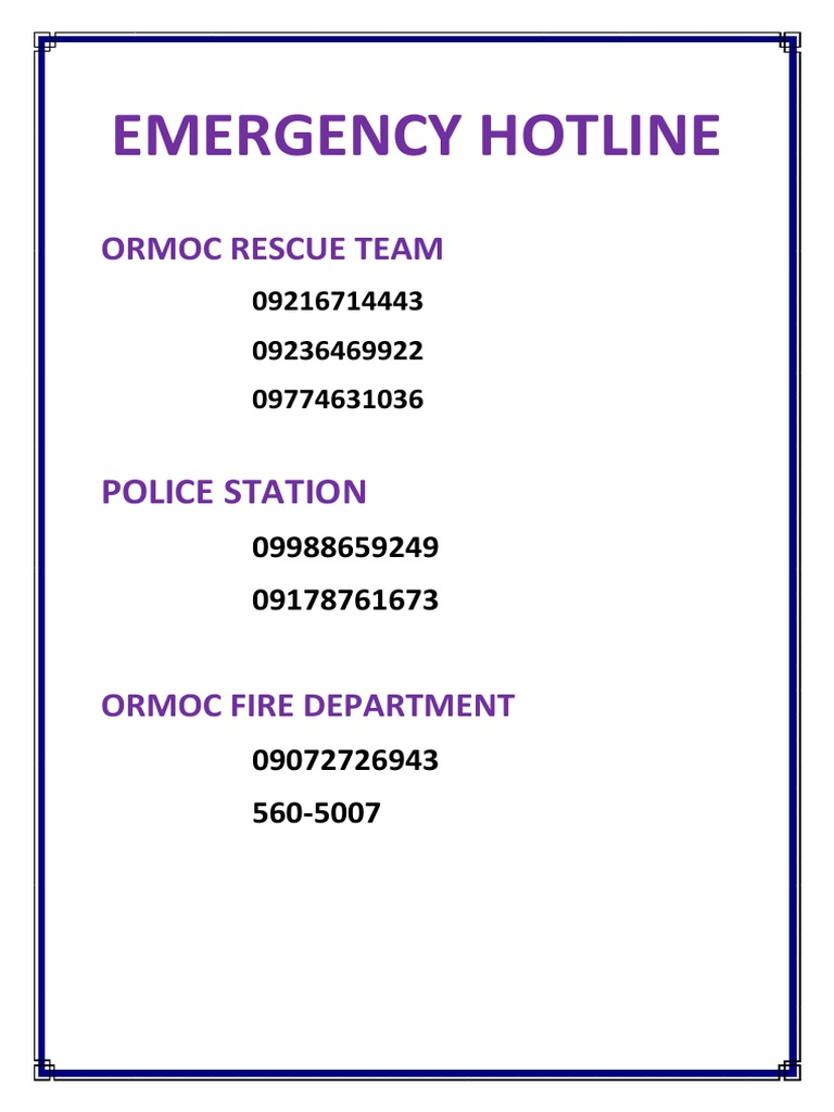 Emergency Hotline | PDF