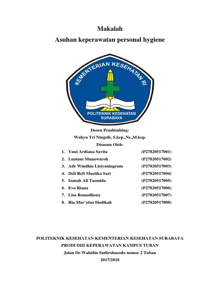 Cover Askep Personal Hygiene | PDF