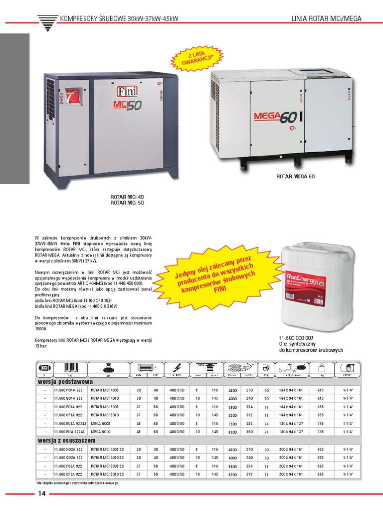 Sprezarki Srubowe Fini Rotarmcimega | PDF