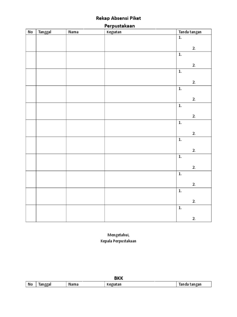 Absen Piket | PDF