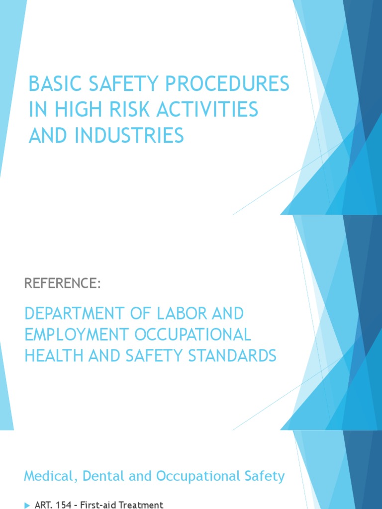 Basic Safety Procedures in High Risk Activities and Industries | PDF ...