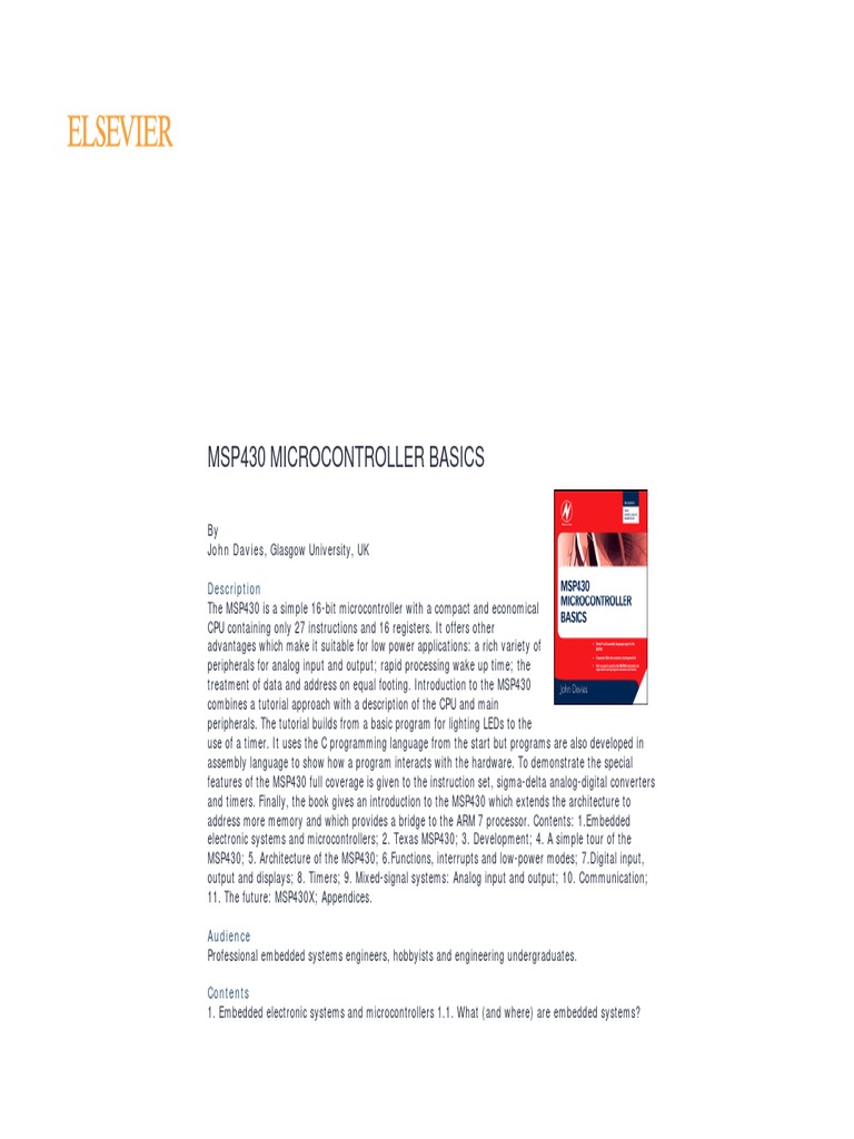 Msp430 Microcontroller Basics: by John Davies, Glasgow University, UK ...