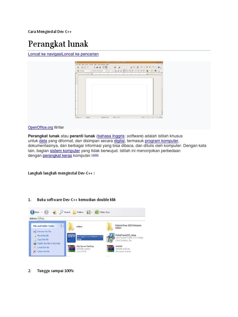 Cara Menginstal Dev C++ | PDF