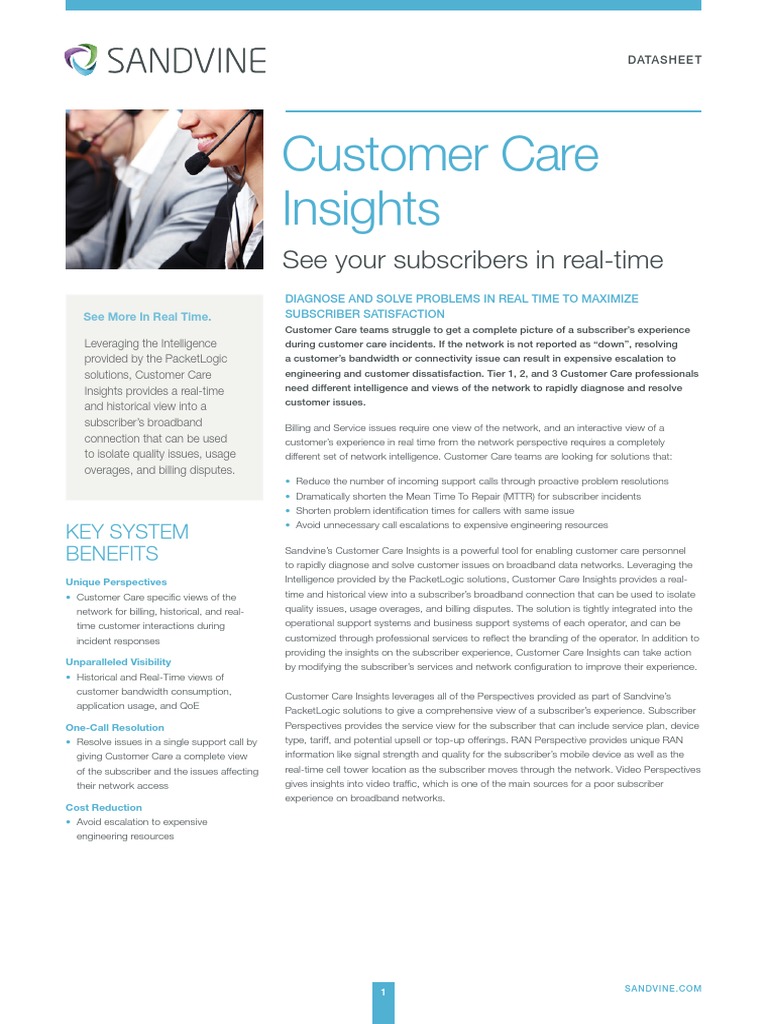 REPORTING Sandvine Ds Customer Care Insights | PDF | Digital Technology ...