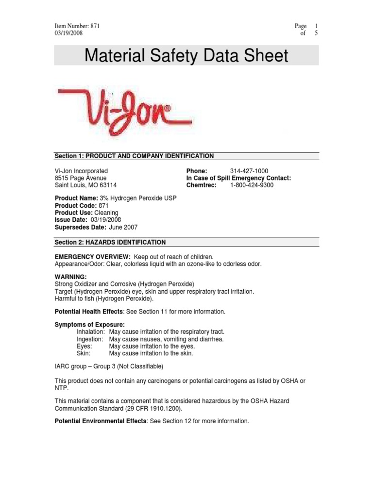 Material Safety Data Sheet | Download Free PDF | Combustion | Hydrogen ...