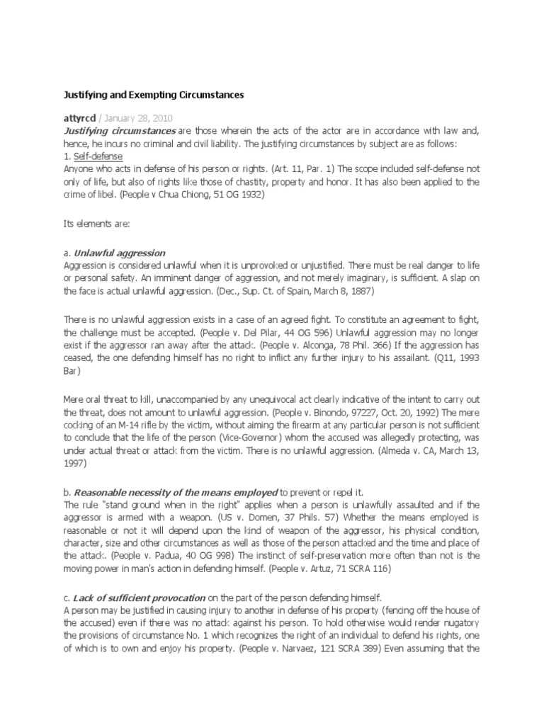 Justifying Circumstances: / January 28, 2010 | PDF | Insanity Defense ...
