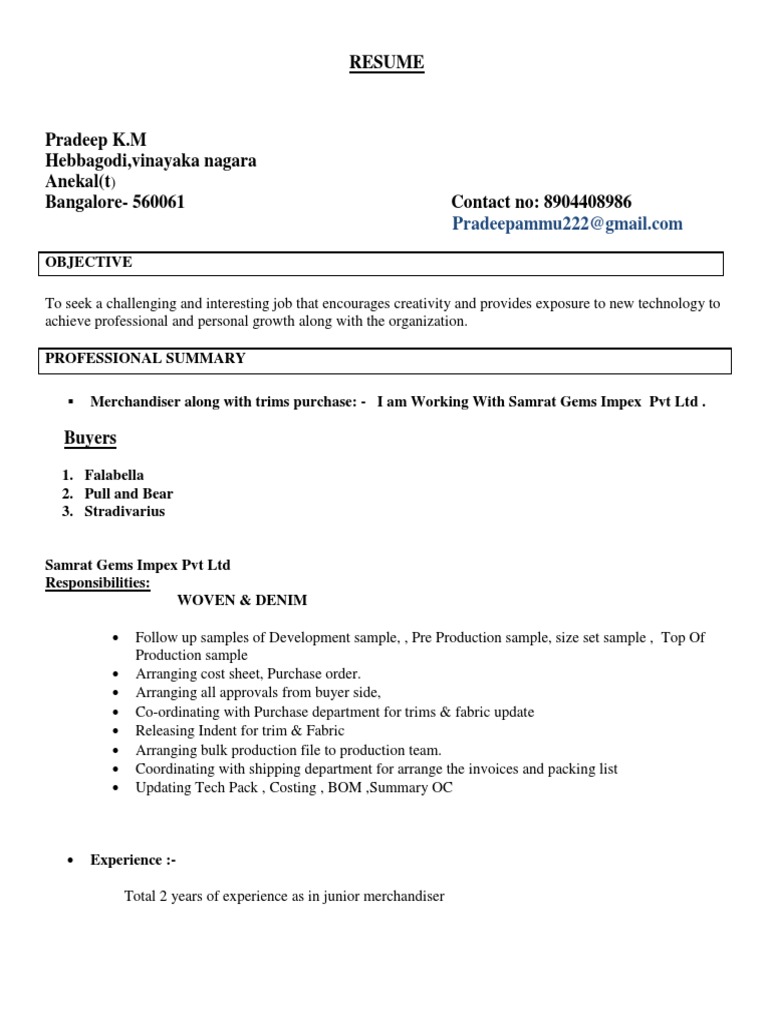 Pradeep Resume | PDF