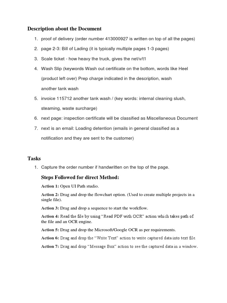 Description About The Document: Action 1: Action 2 | PDF