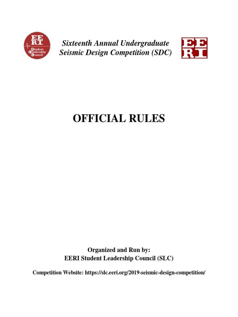 2019 SDC Official Rules | PDF | Earthquakes | Nature