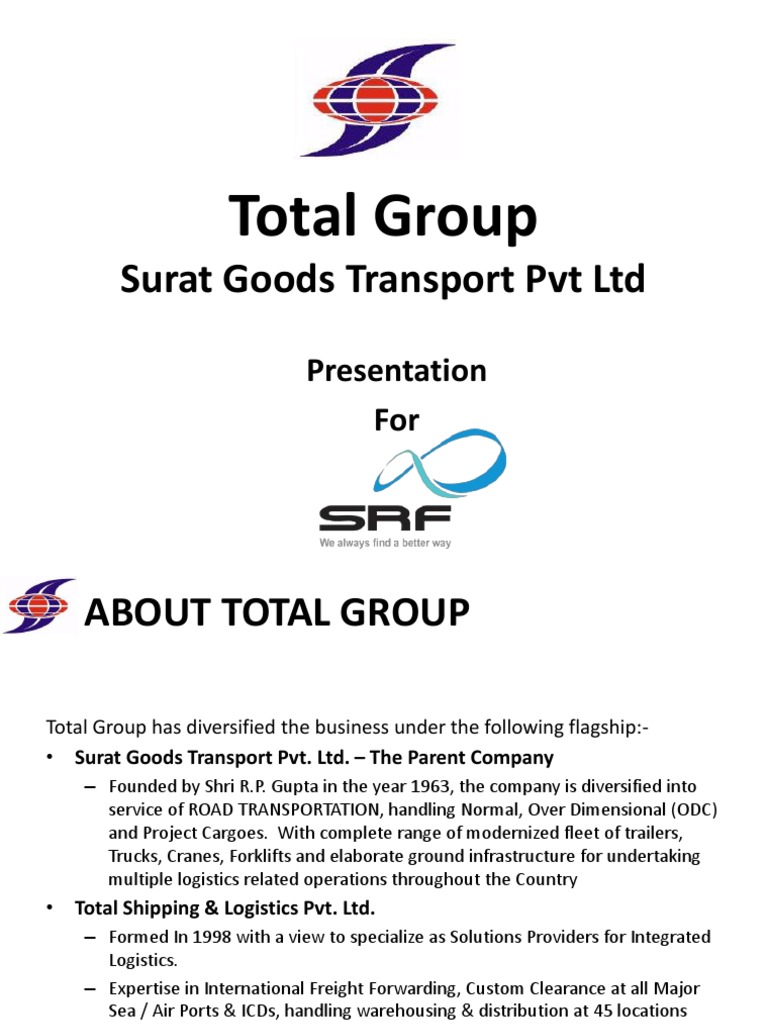 SRF Presentation | PDF | Logistics | Warehouse