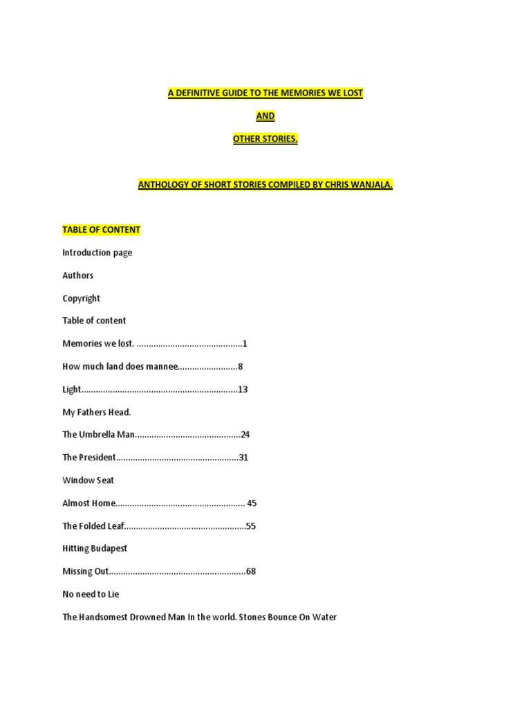 Memories We Lost and Other Stories Guide | PDF | Leo Tolstoy | Narration