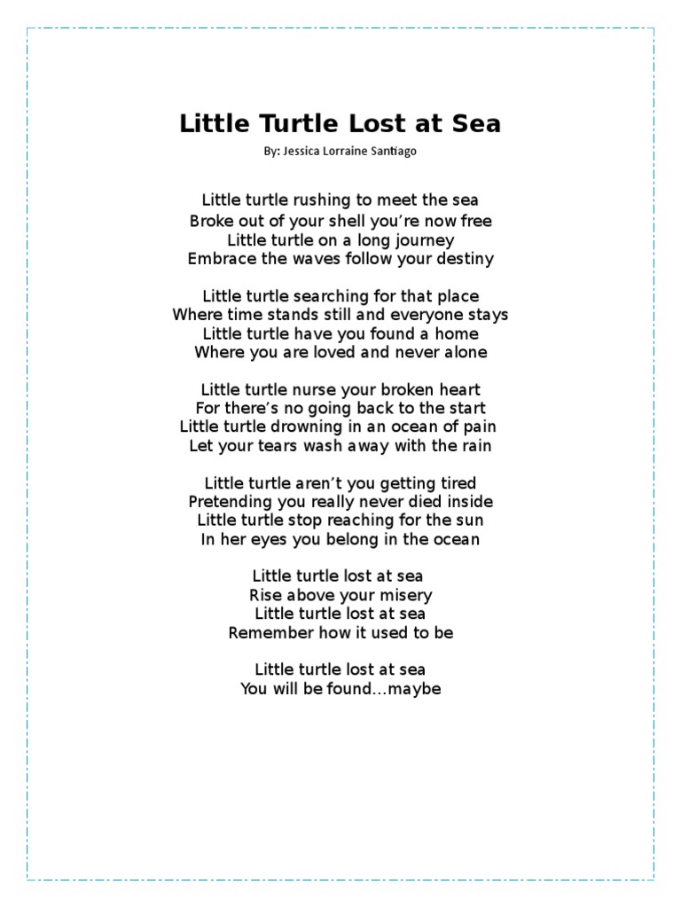 Little Turtle Lost at Sea | PDF