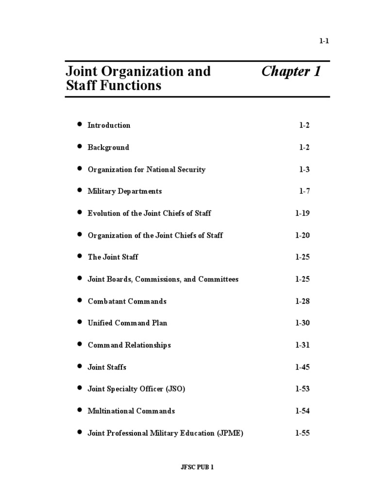 Joint Organizations and Staff Functions Overview | PDF | United States ...