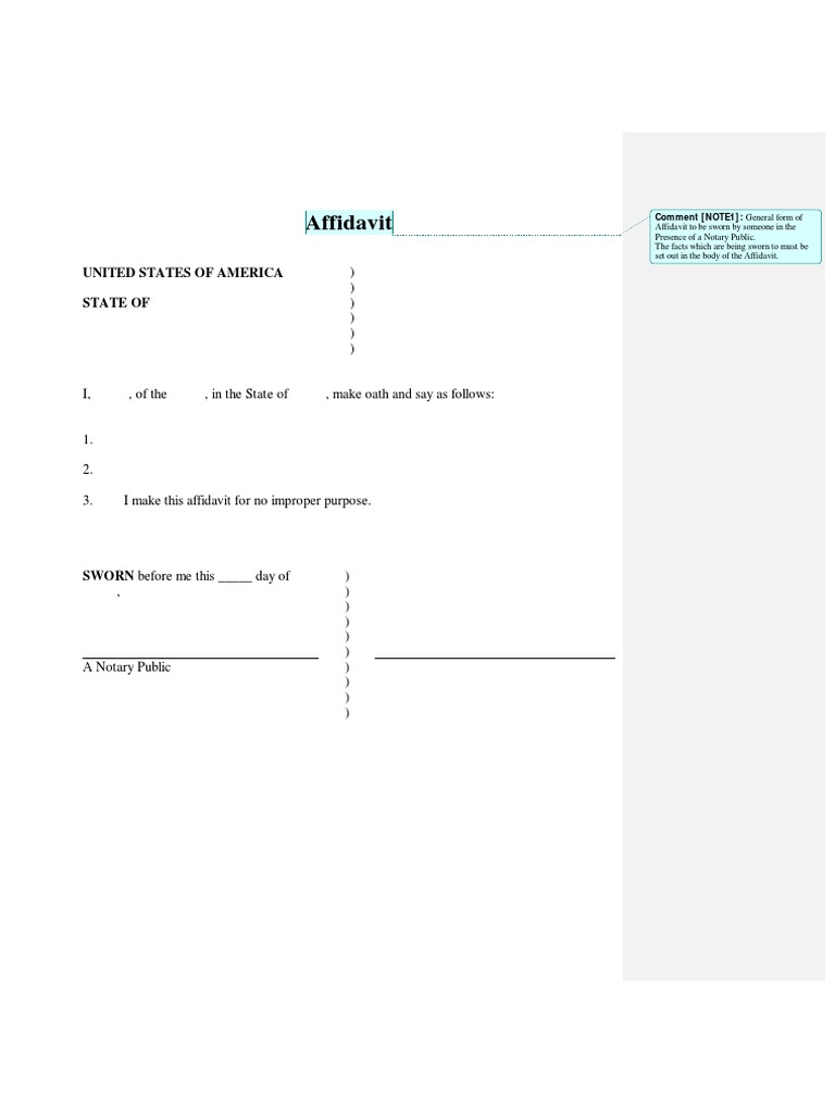 Affidavit: United States of America State of | PDF