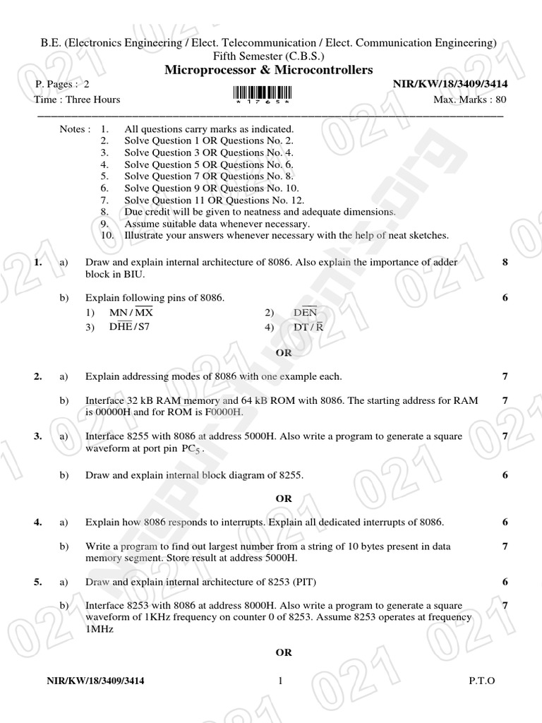 Microprocessors and Microcontroller | PDF | Computer Architecture ...