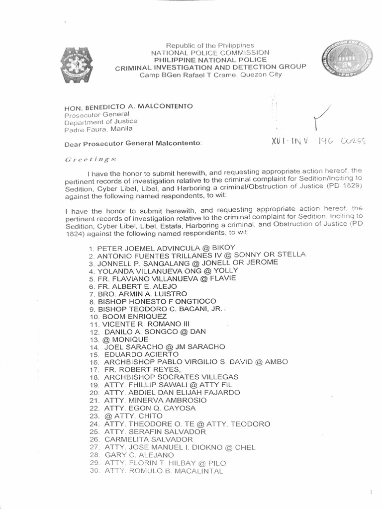 PNP-CIDG Complaint | PDF