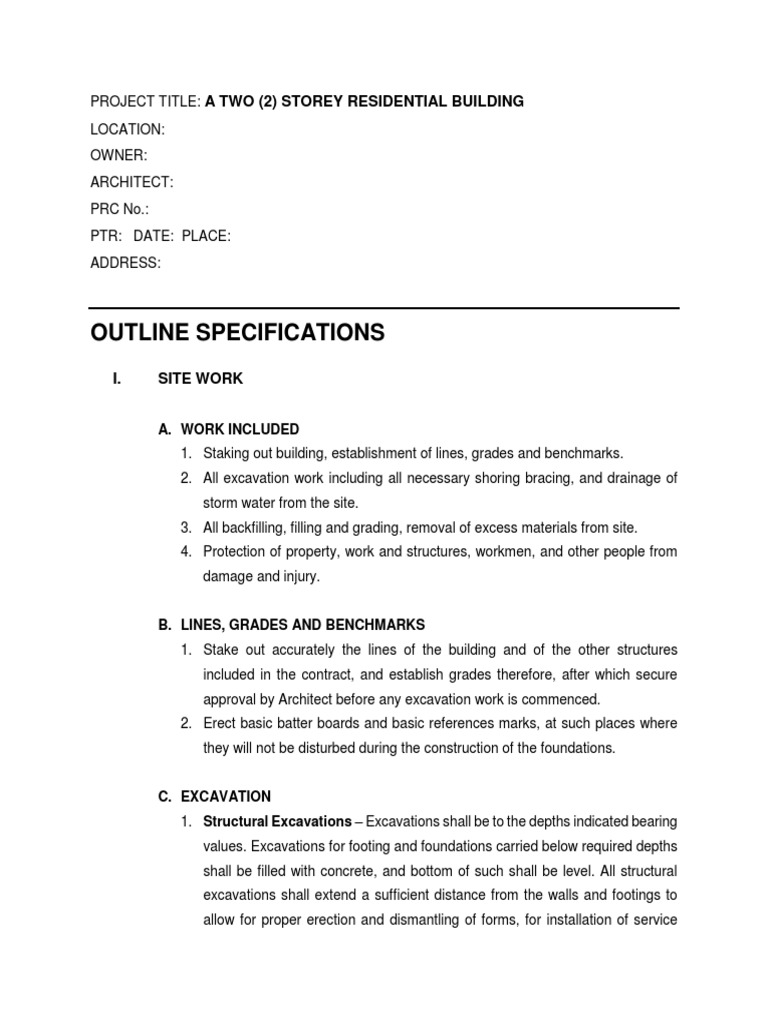 Specifications | PDF | Plumbing | Concrete