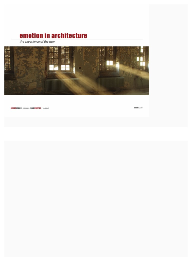 Emotion in Architecture | PDF