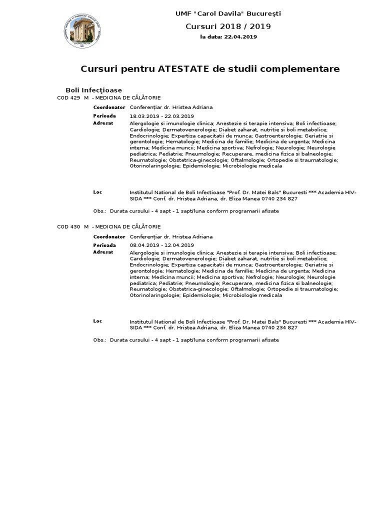 Atestate 2018 2019 La 2019 04 22 | PDF | Self-Improvement