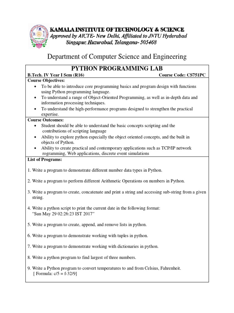 Python List Of Programs Pdf Python Programming Language Computer Program