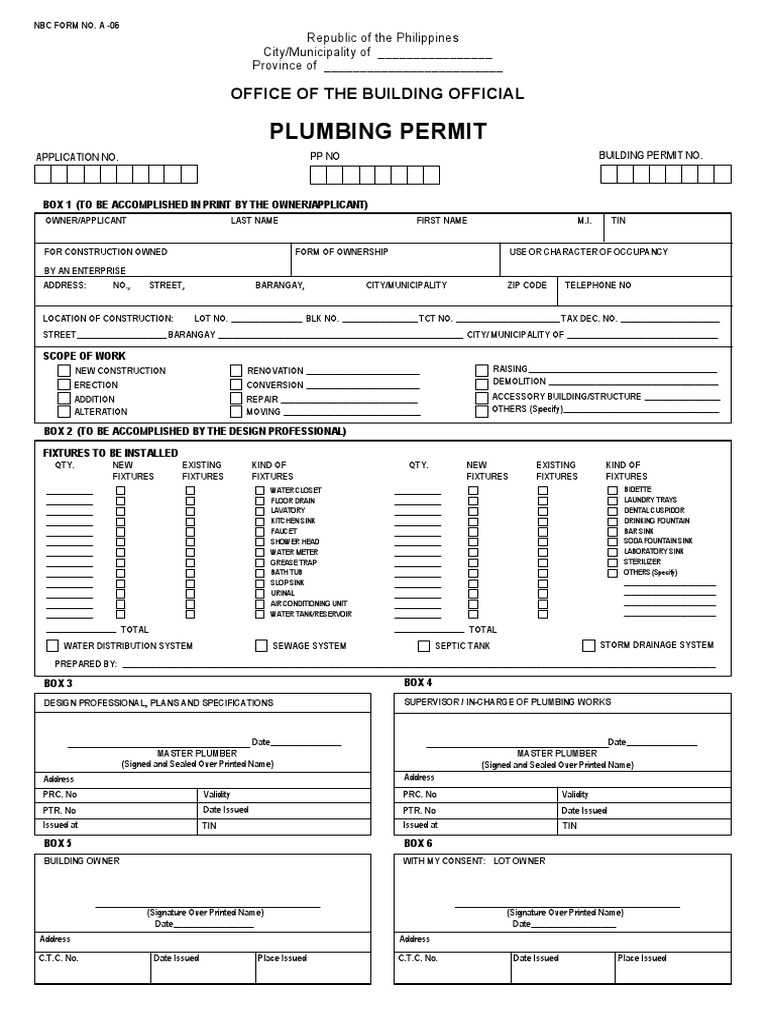 Plumbing Permit PDF | PDF | Plumbing | Sanitation