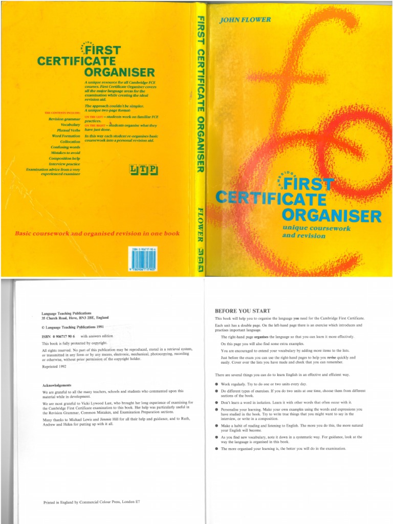 First Certificate Organiser PDF | PDF