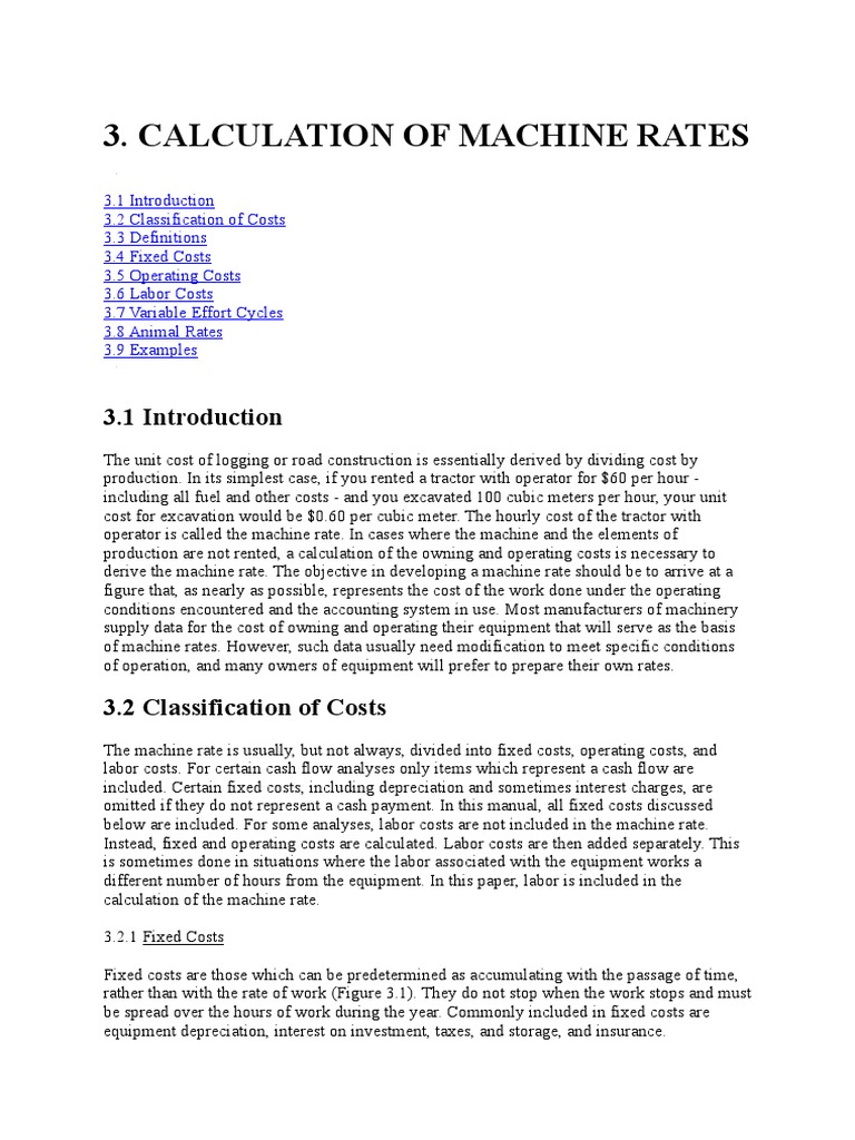 Machine Hour Rate | PDF | Depreciation | Transmission (Mechanics)