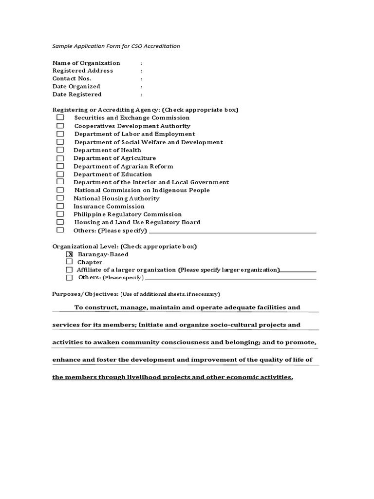 CSO Application Form Accreditation2019 | PDF | Employment | Economies
