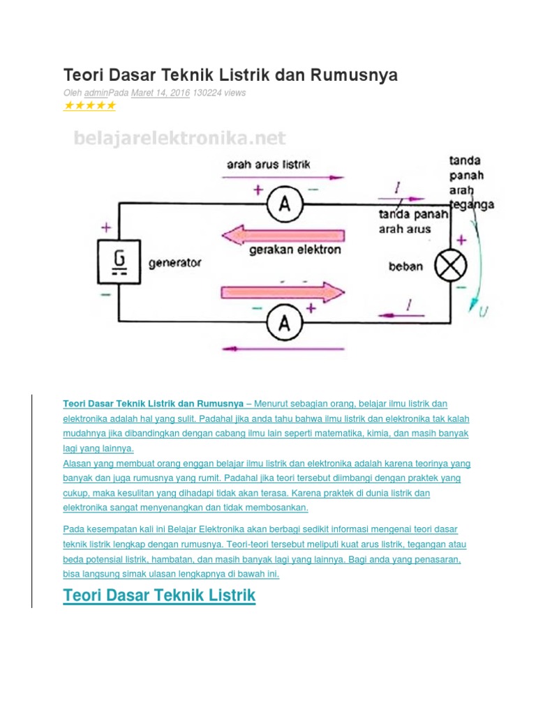 Dasar Listrik | PDF | Teknologi & Rekayasa