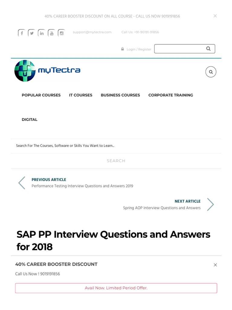 SAP PP 30 Interview Questions and Answers For 2018 | Computing | Computers
