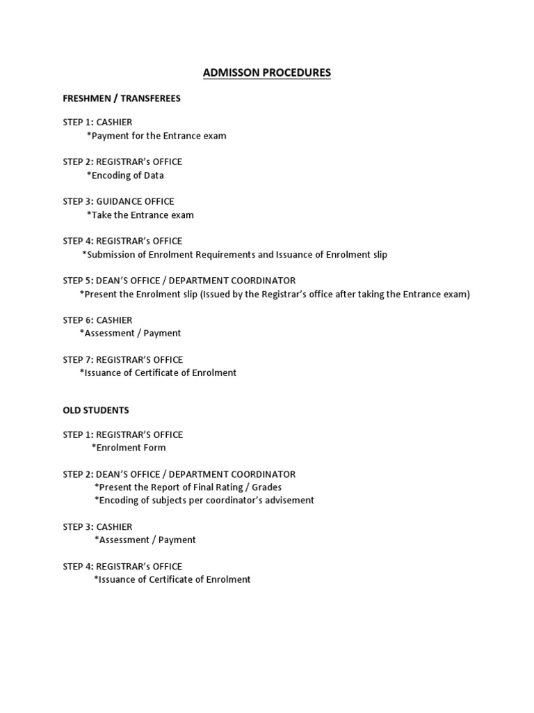 College Admission Steps | PDF | University And College Admission | Academia