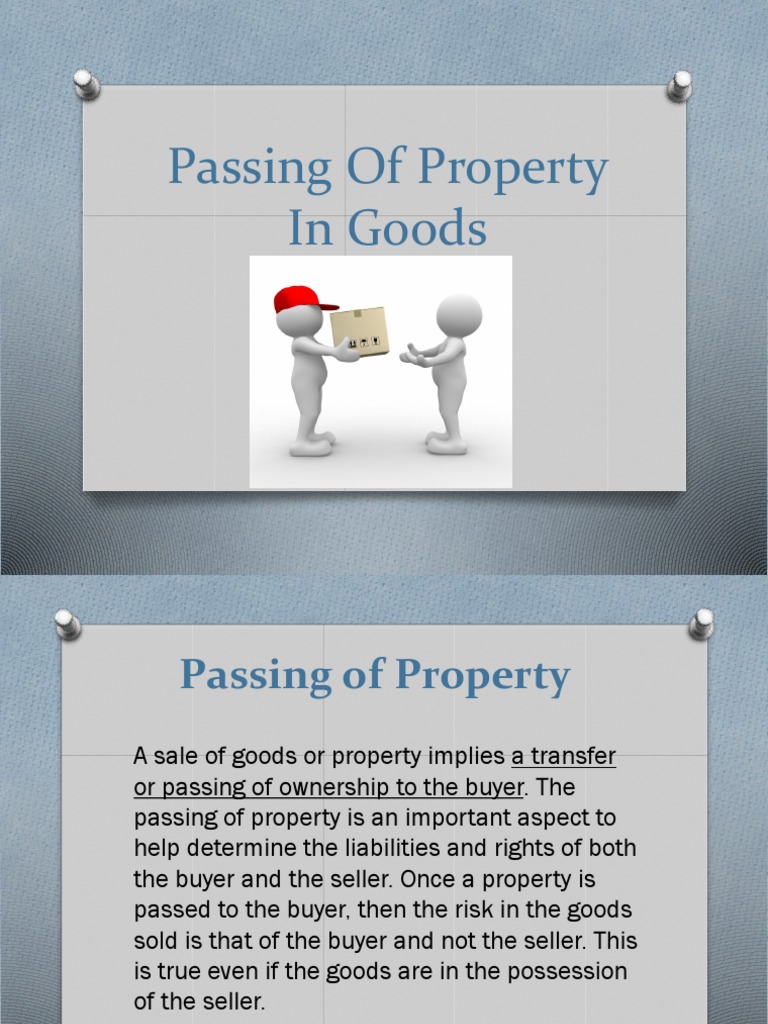 Passing of Property in Sale of Goods | PDF | Sales | Property