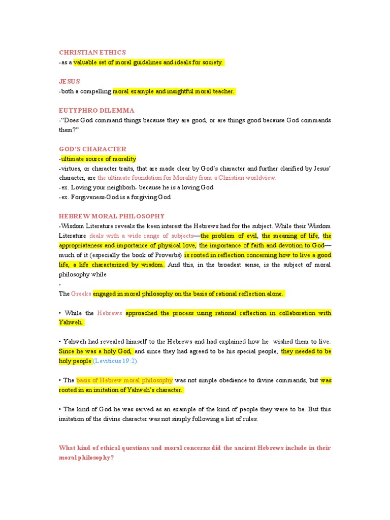 Christian Ethics: The Ultimate Foundation For Morality From A Christian ...