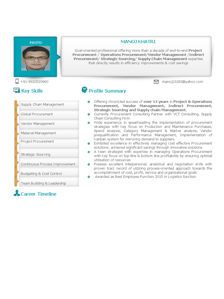 Manoj Khatri CV | PDF | Procurement | Supply Chain