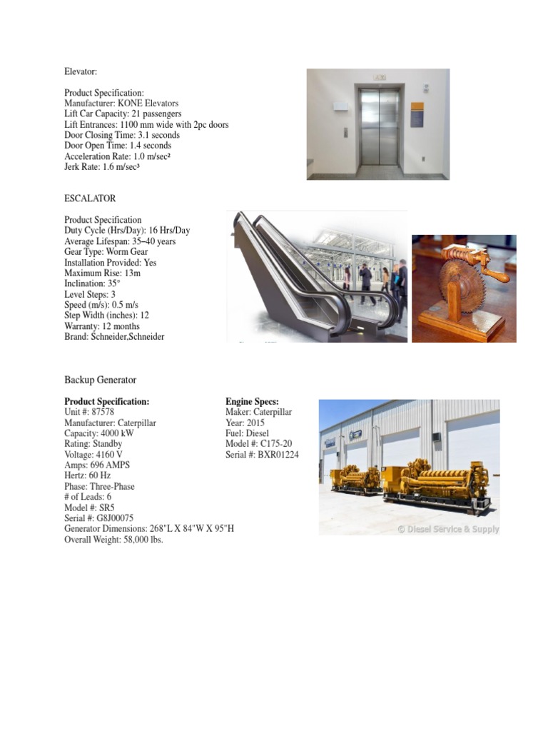 Backup Generator: Product Specification: Engine Specs | PDF