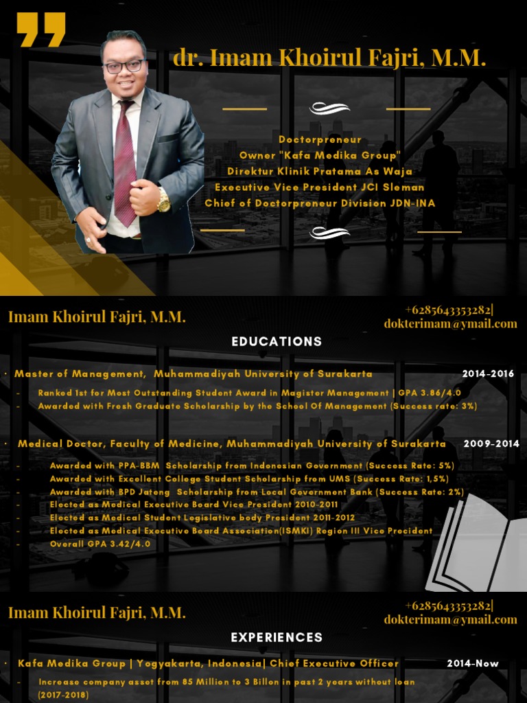 Resume CV Imam Khoirul Fajri | PDF | Joint Commission | Medical School