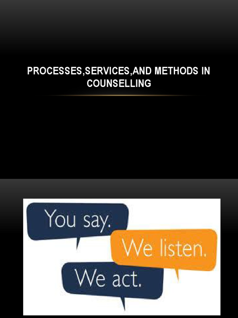 Counseling Processes and Methods Overview | PDF | School Counselor ...