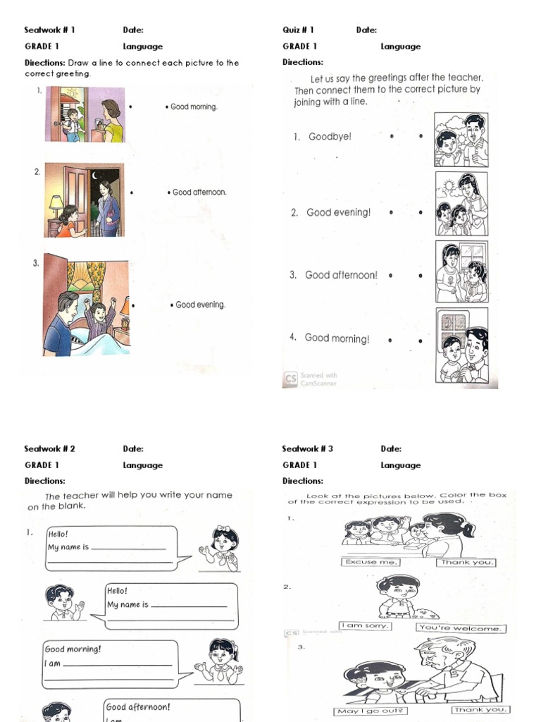 Grade 1 Sped Seatwork and Quizzes | PDF | Quiz Games | Educational ...