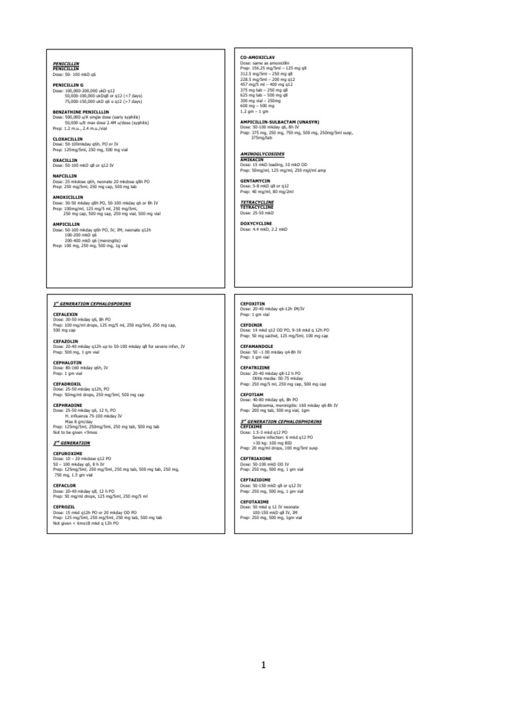 Pedia Doses | PDF | Medical Treatments | Pharmacology