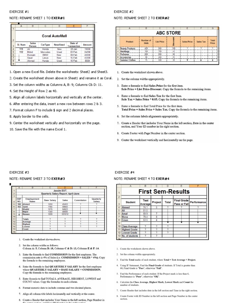 Ms Word Excel Powerpoint Exercises | Download Free PDF | Typefaces ...