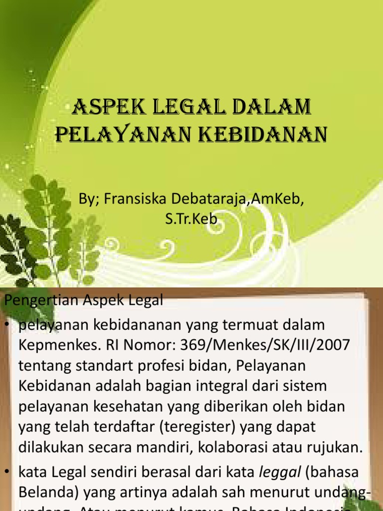 Aspek Legal Dalam Pelayanan Kebidanan | PDF Aspek Legal Dalam Pelayanan Kebidanan | PDF