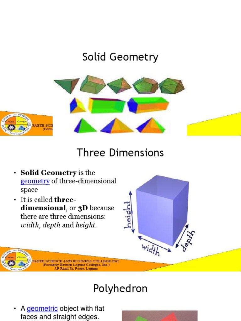 Intro To Solid Geometry | PDF | Rectangle | Vertex (Geometry)