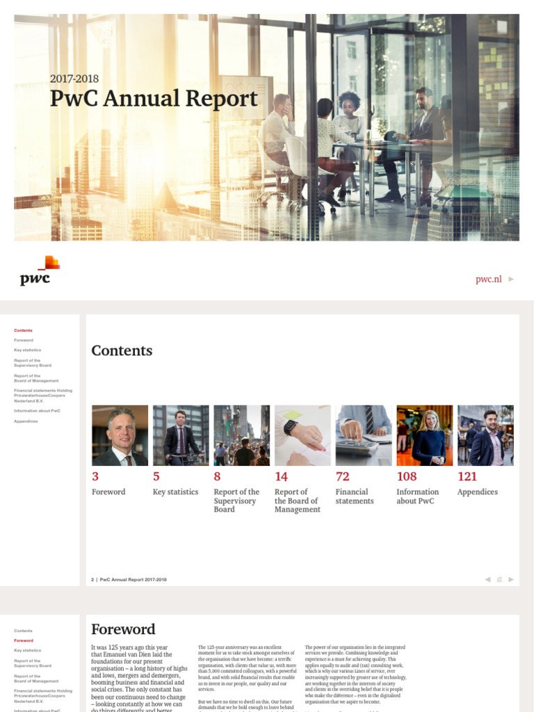 PWC Annual Report 2018 | PDF | Pricewaterhouse Coopers | Audit Committee