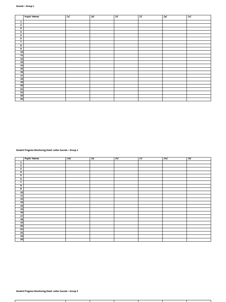 Assessment of Sounds Jolly Phonics | PDF