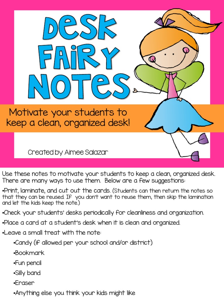 Desk Fairy Notes | PDF | Classroom | Intellectual Works