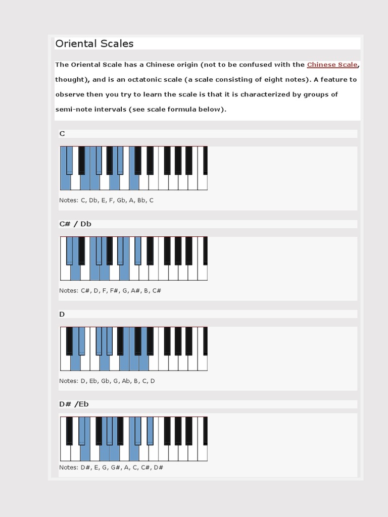 Oriental Scales - Overview With Pictures PDF | PDF