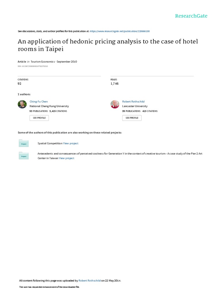 An Application of Hedonic Pricing Analysis To The | PDF ...