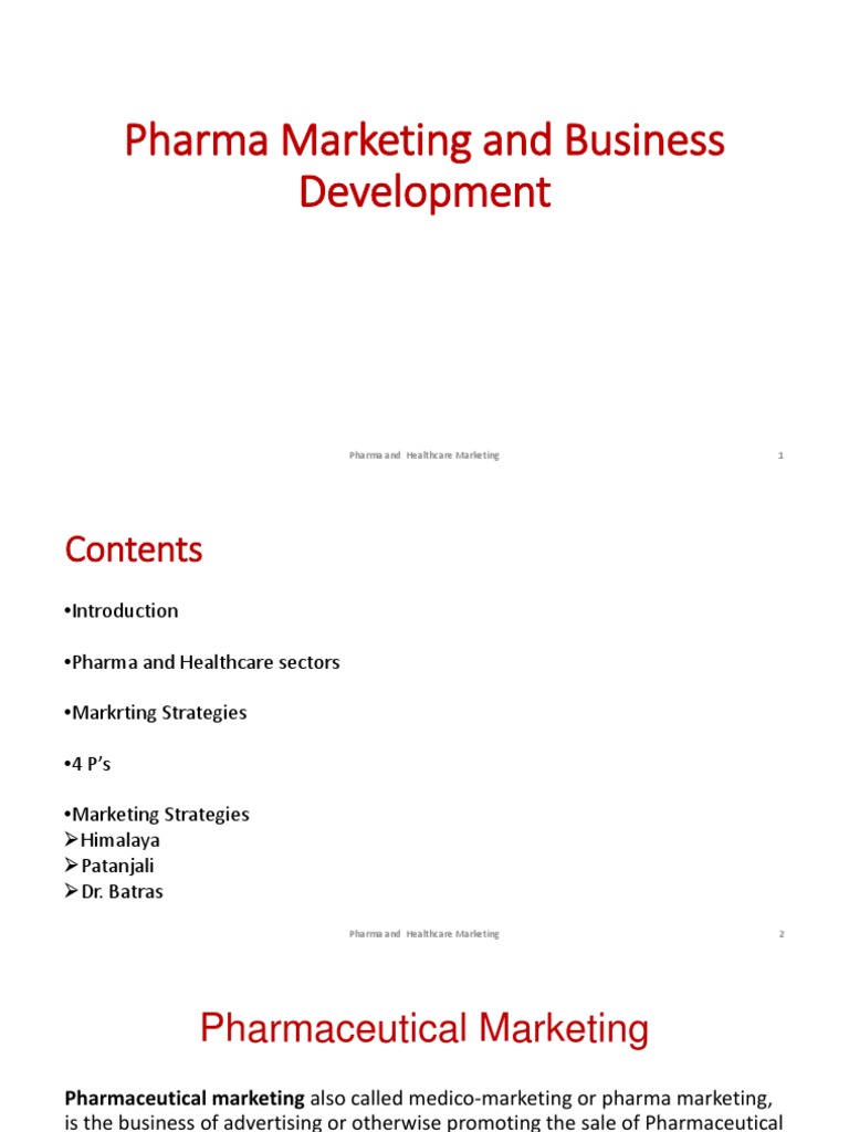 Pharma Marketing and Business Development | PDF | Pharmaceutical ...