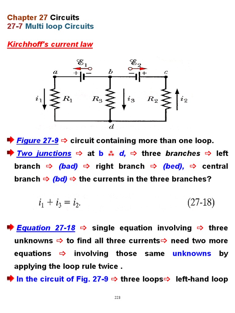 Multi Loop Circuits: Kirchhoff's Current Law | PDF